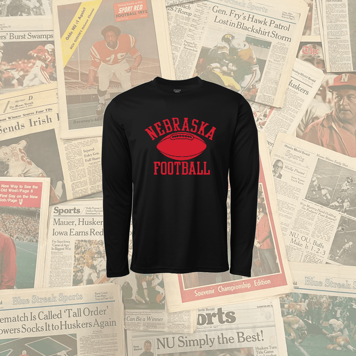 Long Sleeve Essential Nebraska Football T-shirt – Full Ride Vintage Gear